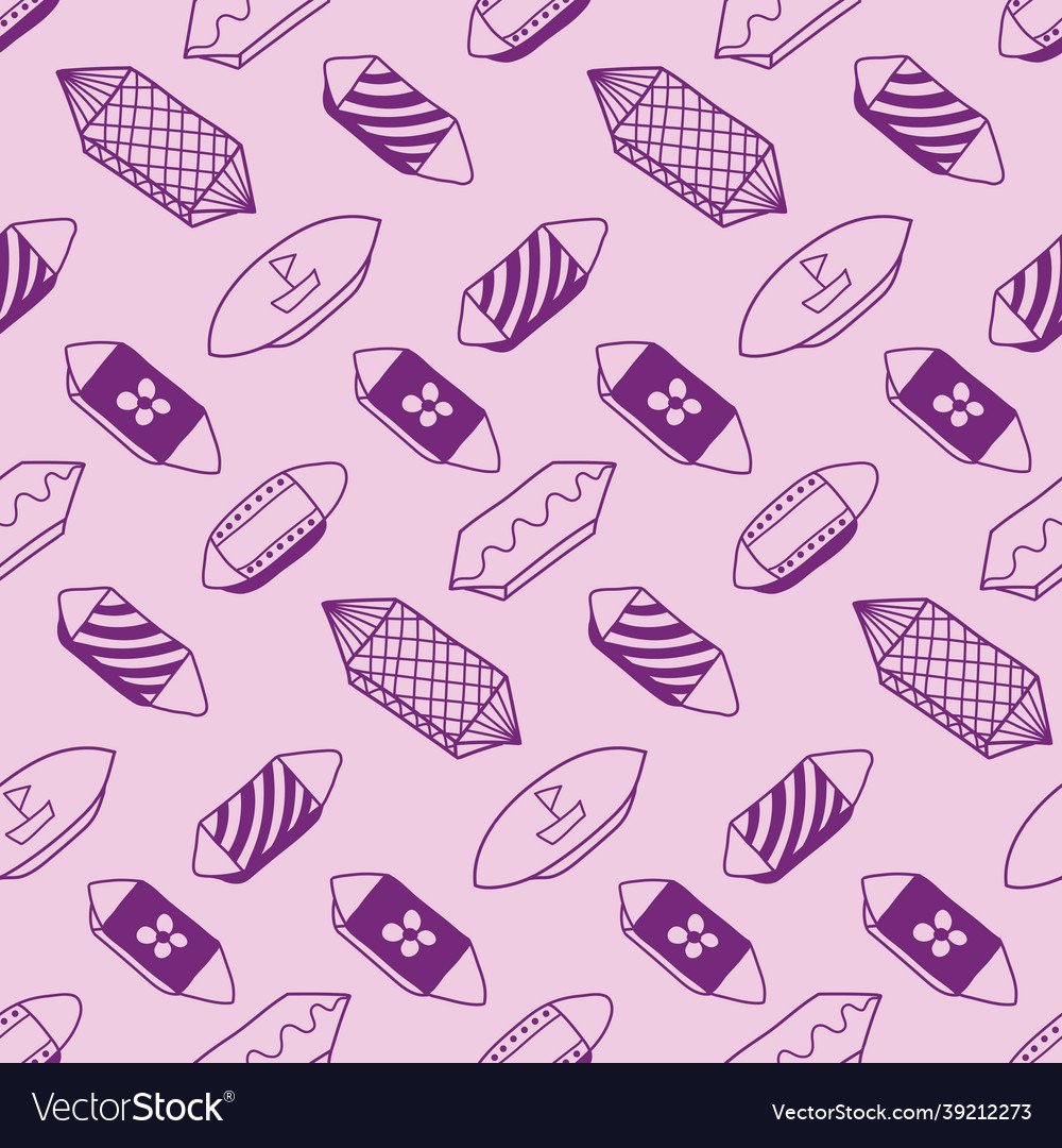 Sweets in wrapper seamless pattern Royalty Free Vector Image