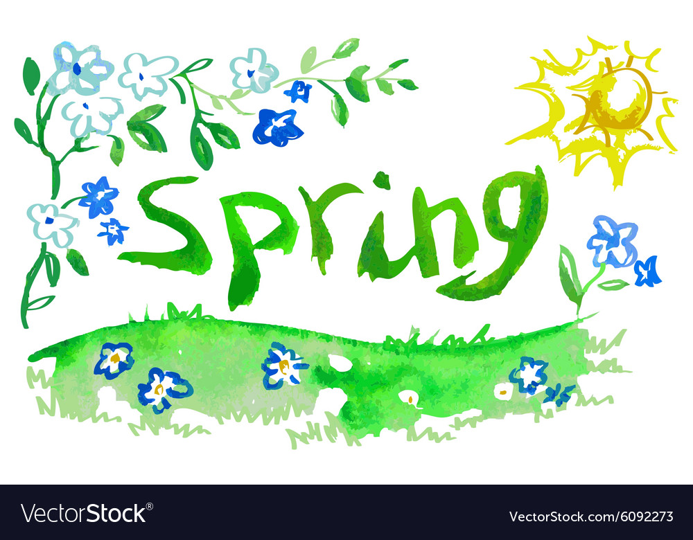 Watercolor spring Royalty Free Vector Image - VectorStock