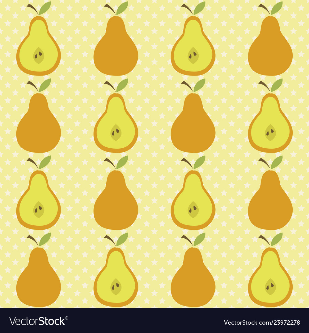 Cute pear pattern Royalty Free Vector Image - VectorStock