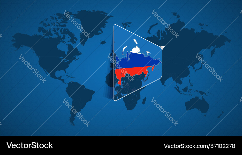 Detailed world map with pinned enlarged map Vector Image