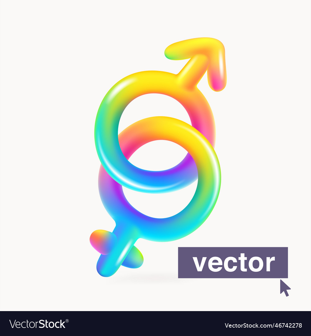 Female And Male Sex Intersection Symbols Gender Vector Image