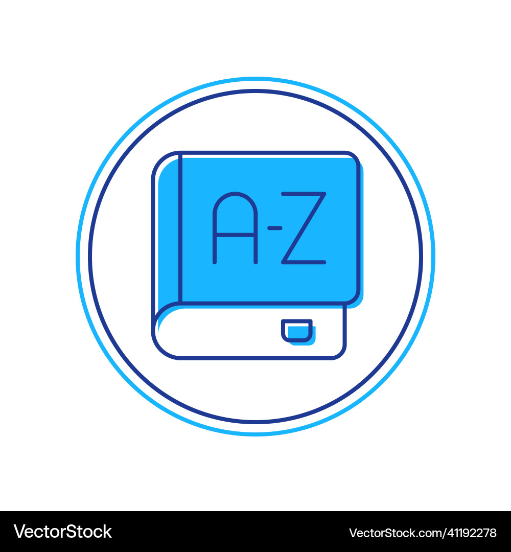Filled outline translator book icon isolated Vector Image