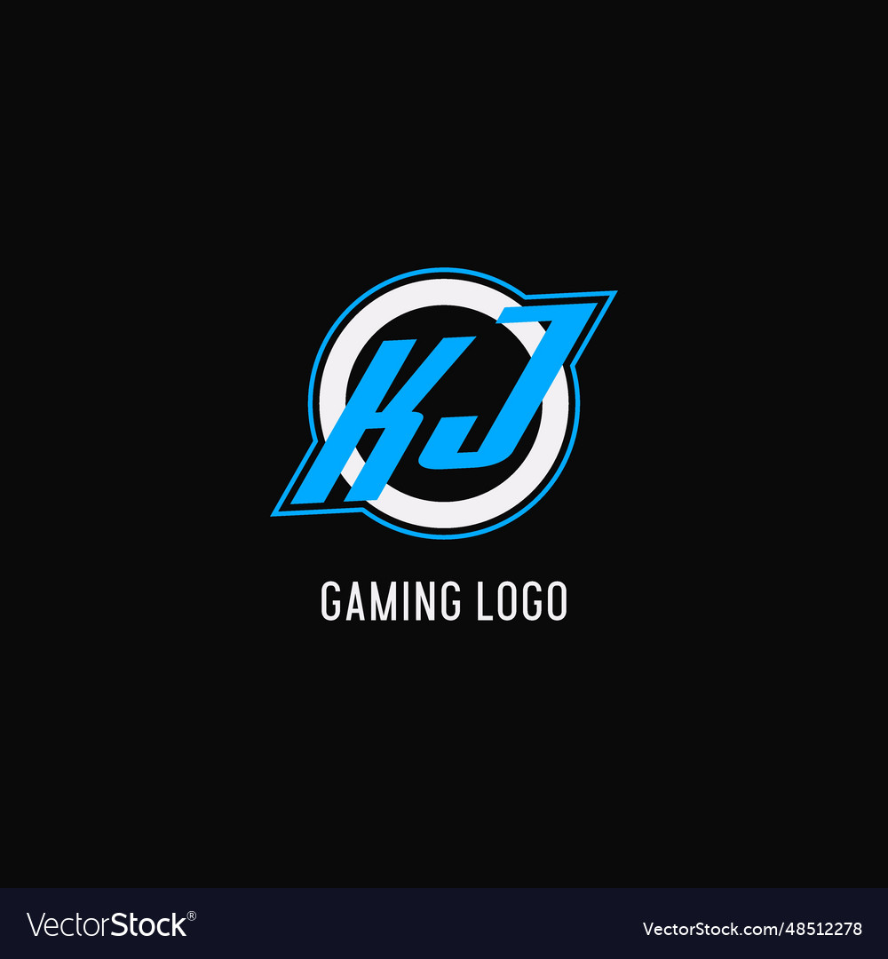 Initial kj logo circle line creative esport team Vector Image