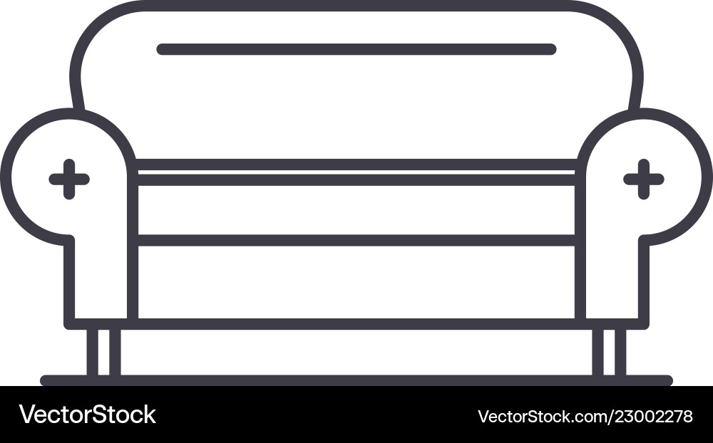 Living room sofa line icon concept Royalty Free Vector Image