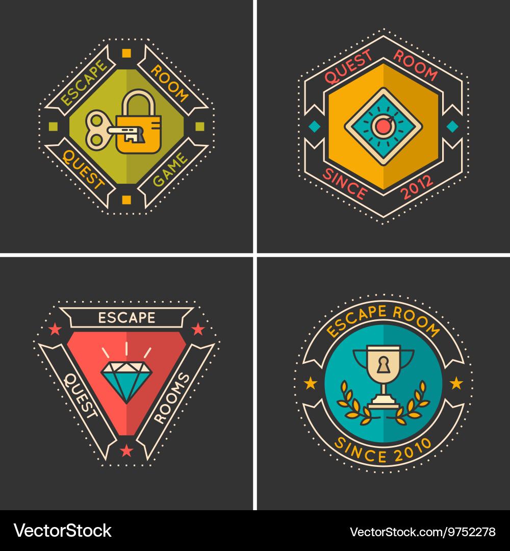 Logo for quest and room escape Royalty Free Vector Image