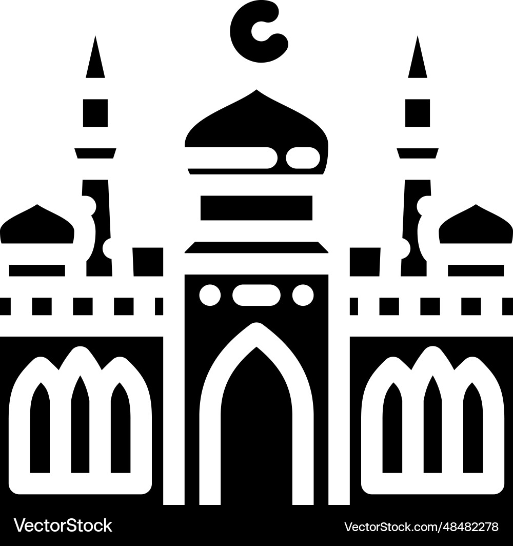 Mosque islam muslim glyph icon Royalty Free Vector Image