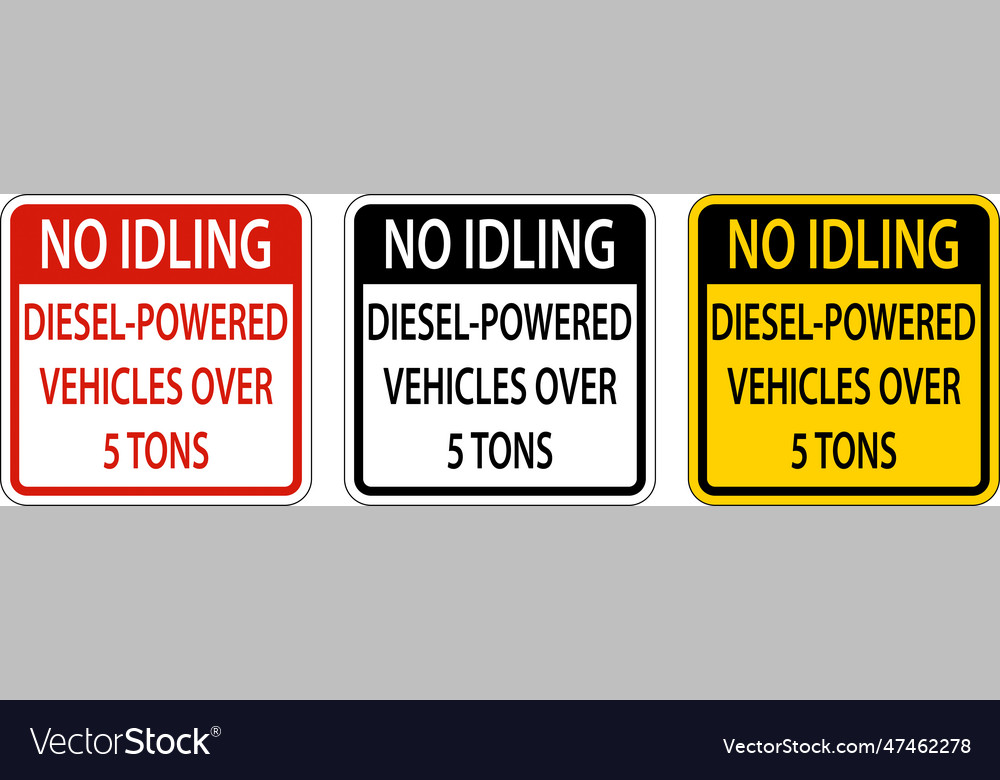No idling diesel vehicles sign on white background