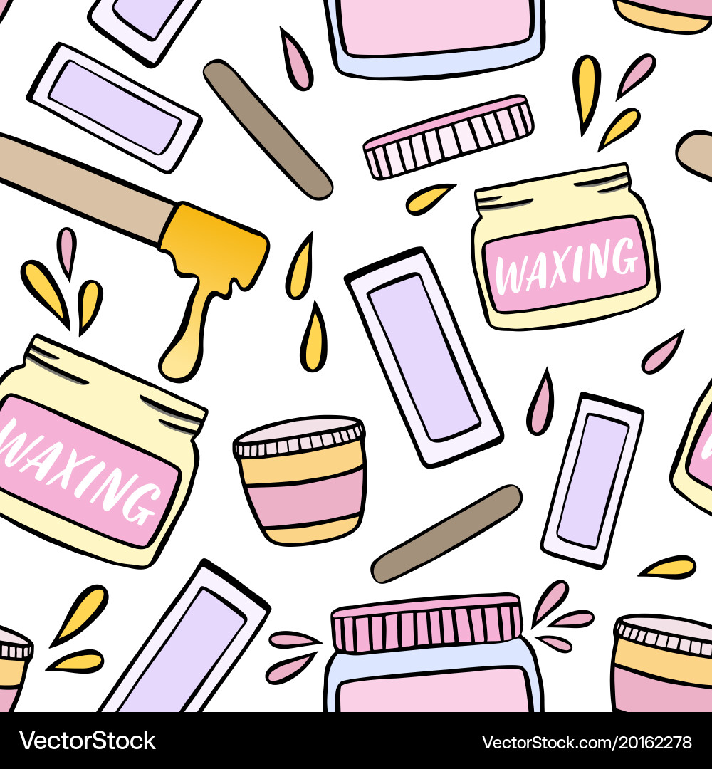 Seamless pattern with waxing and hair removal Vector Image
