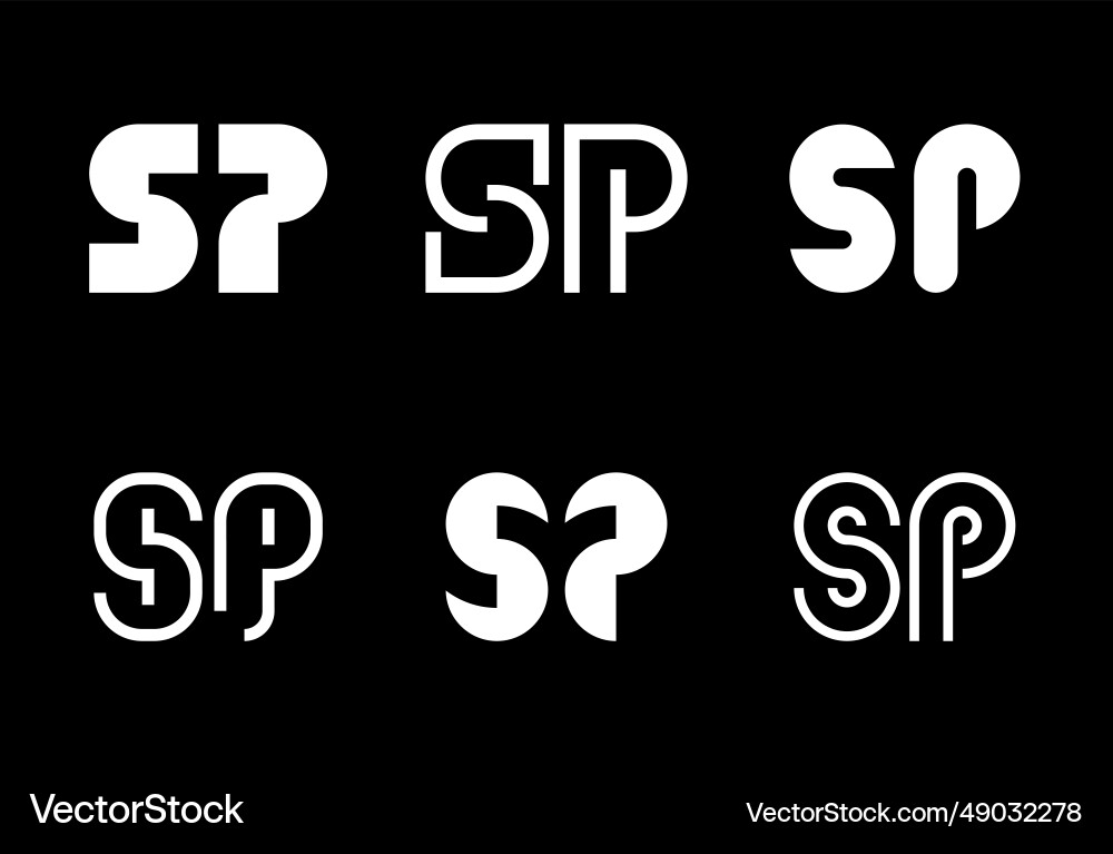 Set of letter sp logos Royalty Free Vector Image