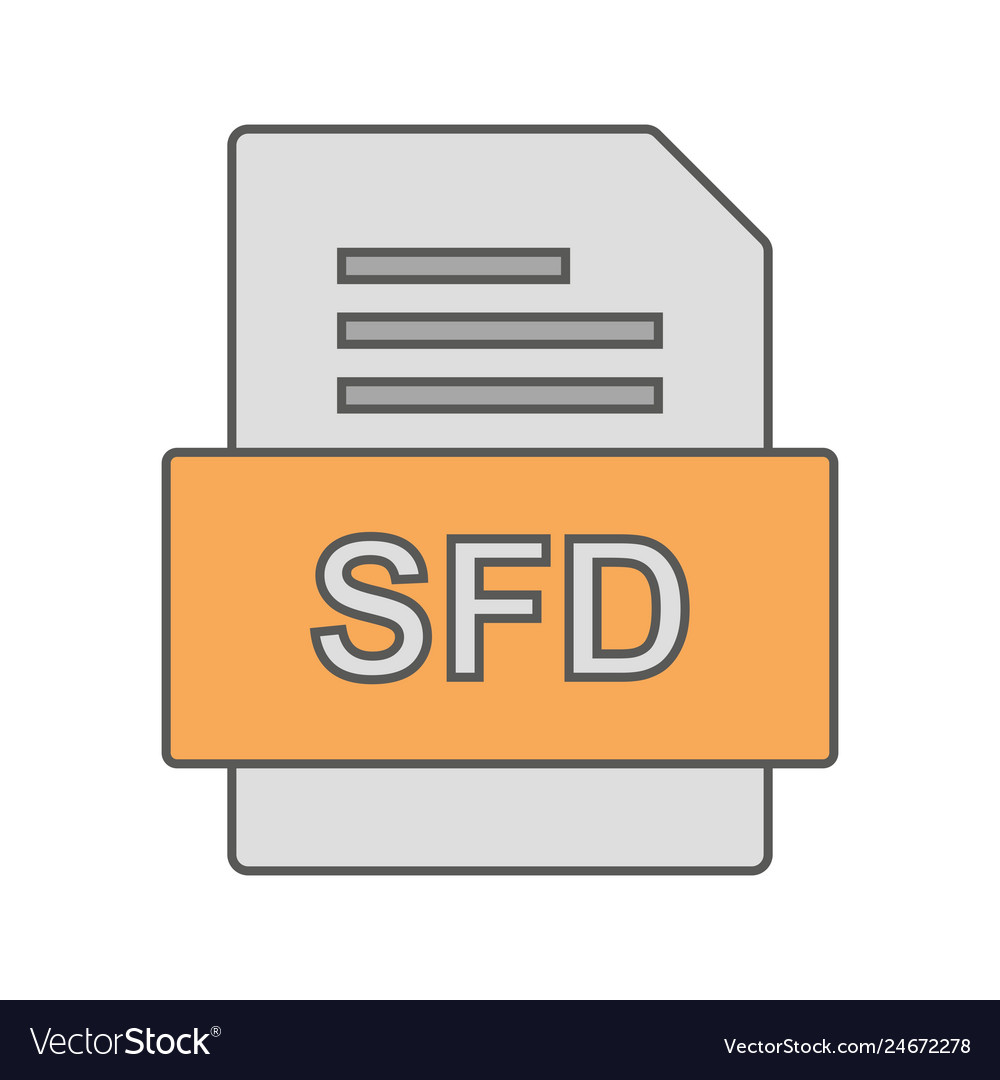Sfd file document icon Royalty Free Vector Image