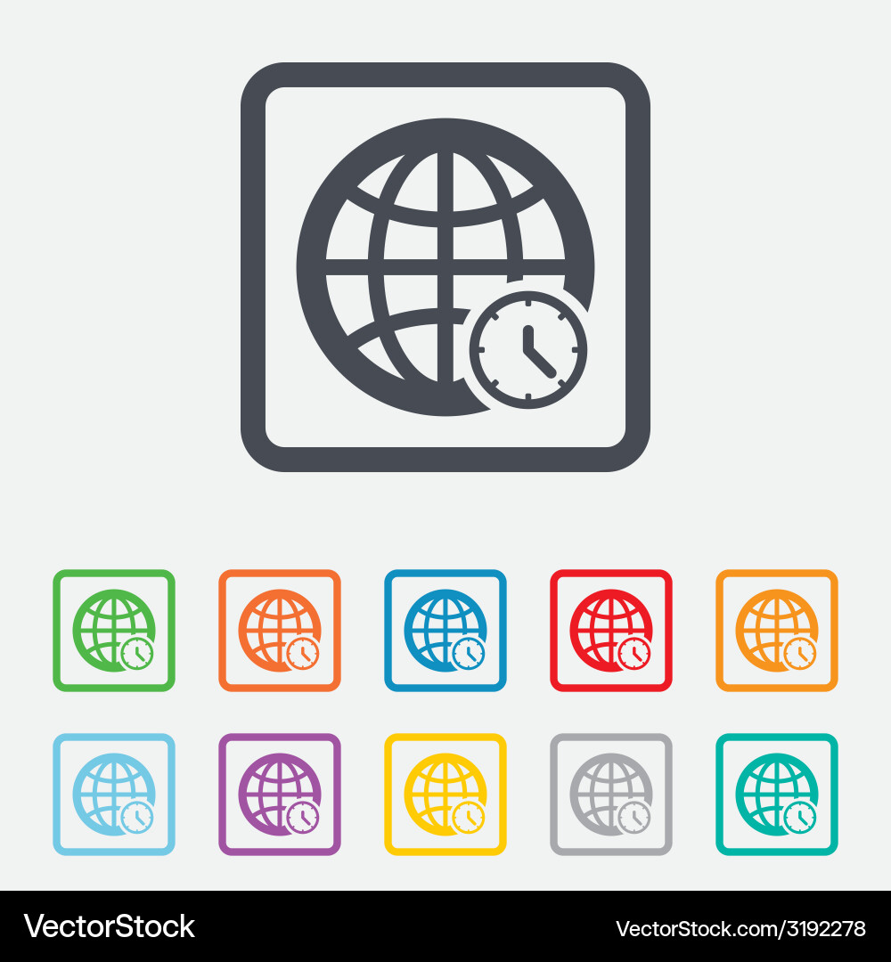 World time sign icon universal symbol Royalty Free Vector