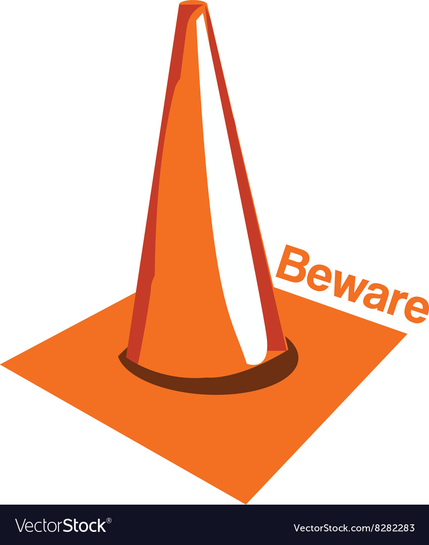Beware cone Royalty Free Vector Image - VectorStock