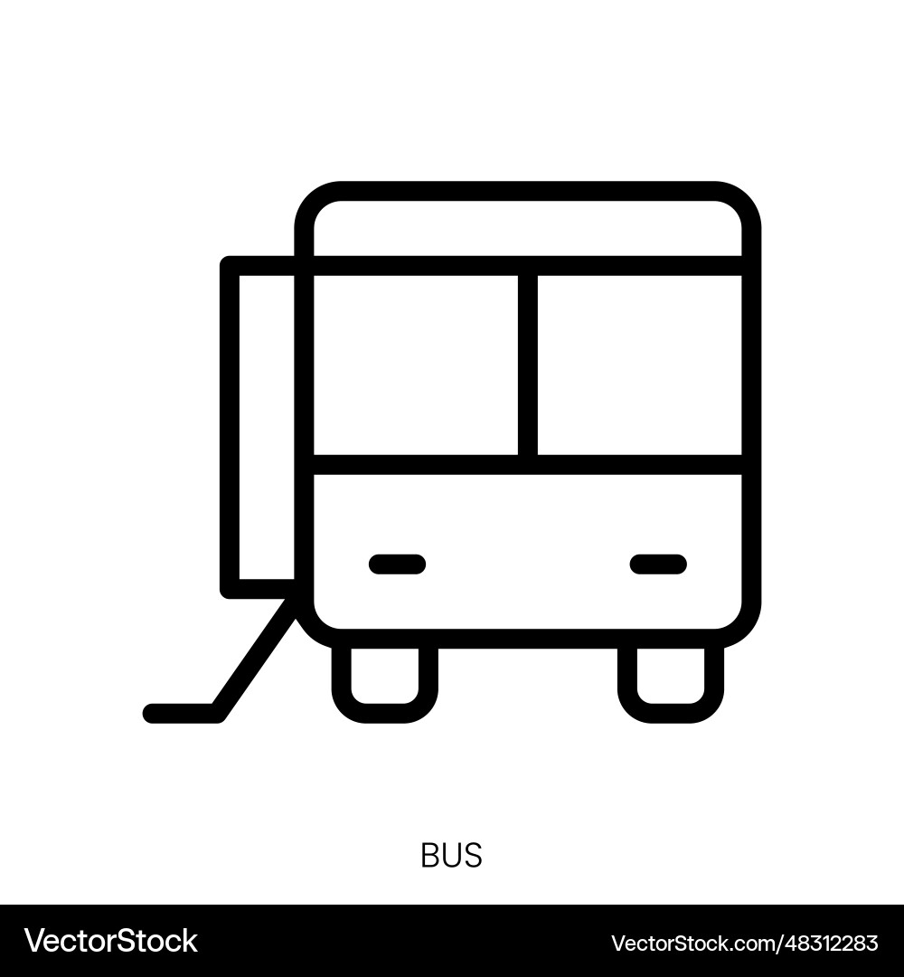 Bus icon line art style design isolated on white Vector Image