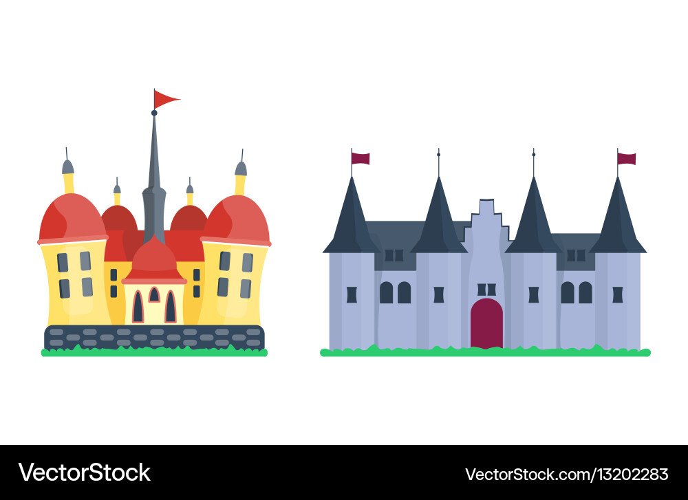 Cartoon castle architecture Royalty Free Vector Image