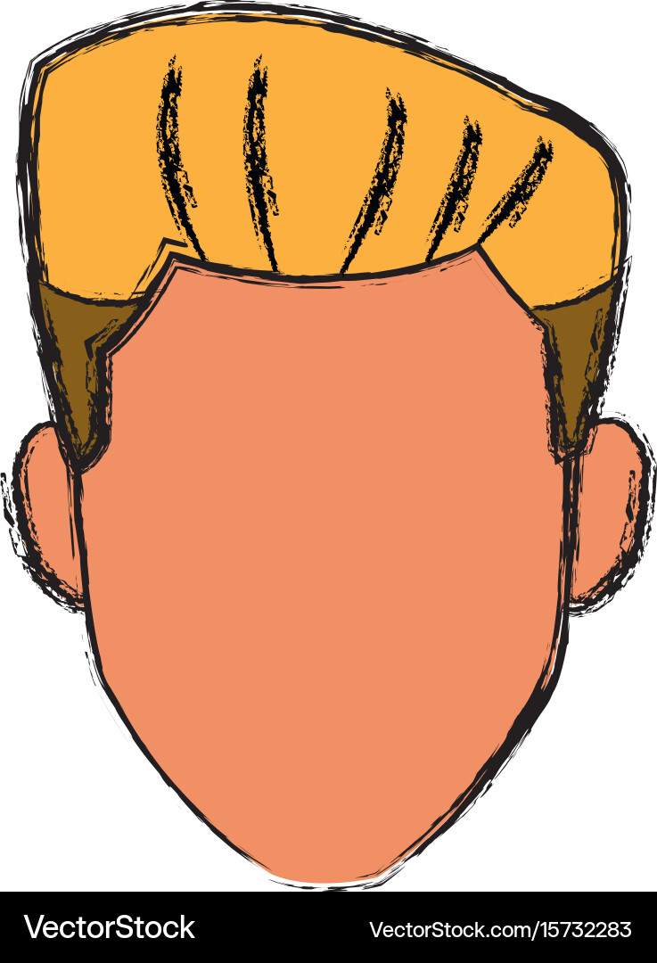Cartoon head young man faceless character Vector Image