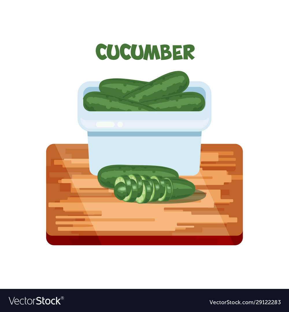 Cucumber flat design Royalty Free Vector Image