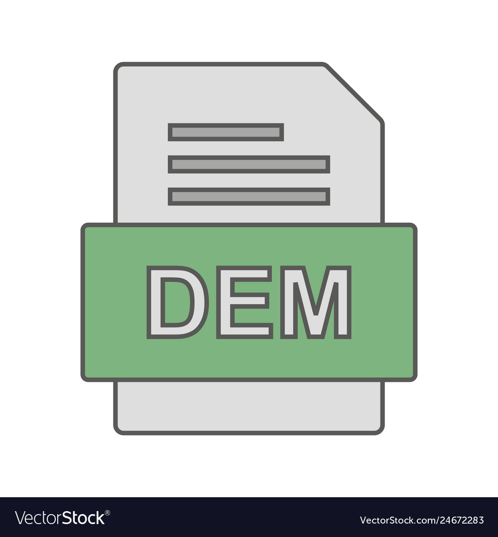 Dem file document icon Royalty Free Vector Image