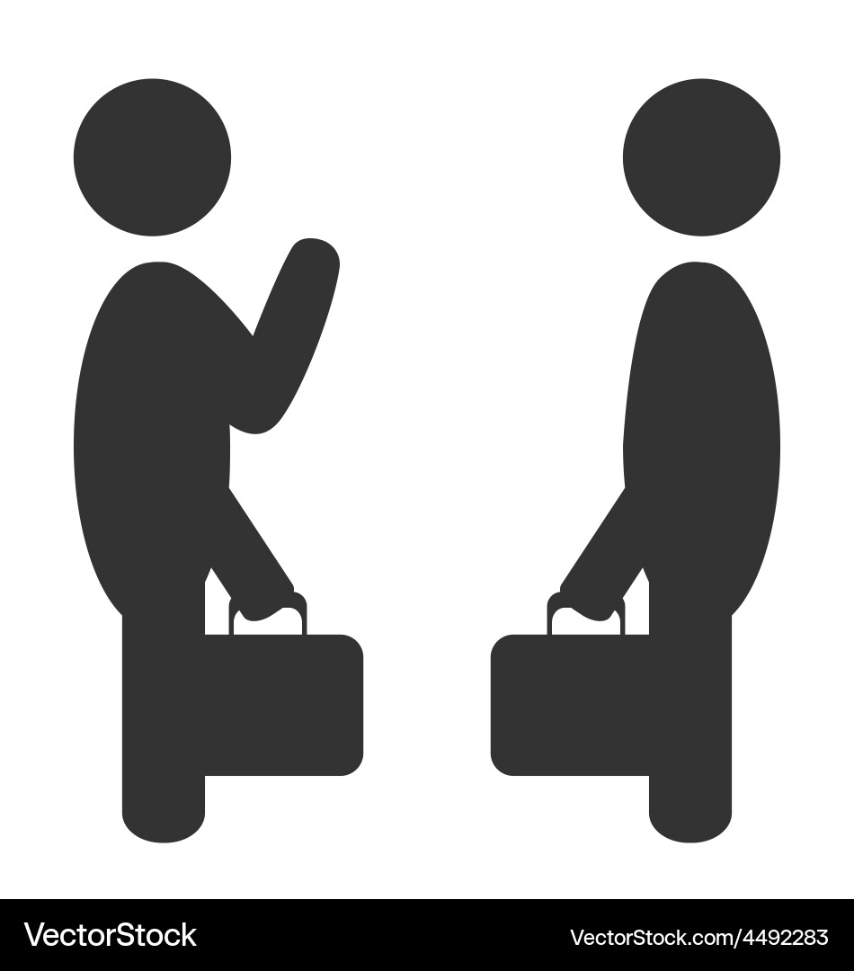 Greeting business situation icon isolated on white