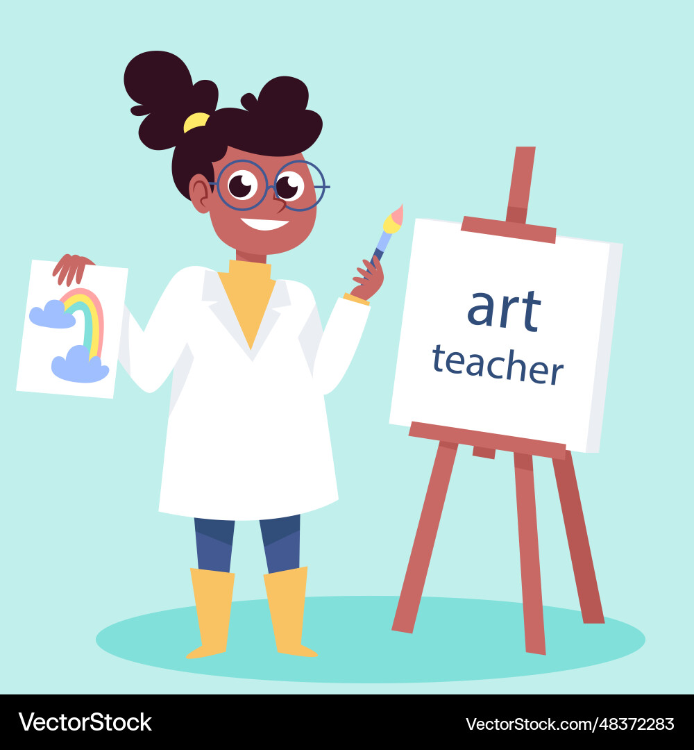Hand drawn professor cartoon isolated on white Vector Image