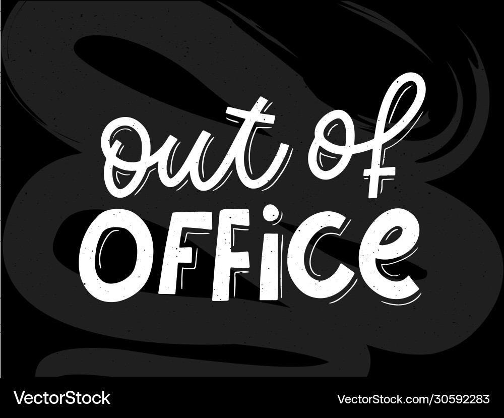 Lettering outside office black letters white Vector Image
