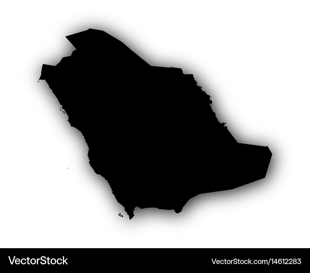 Map of saudi arabia with shadow Royalty Free Vector Image