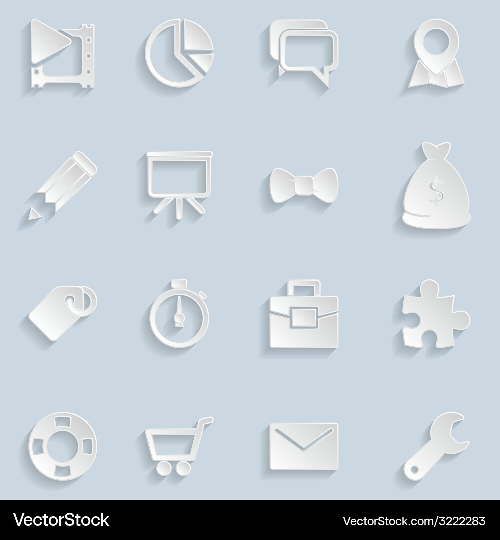 Paper seo icons vol 2 Royalty Free Vector Image
