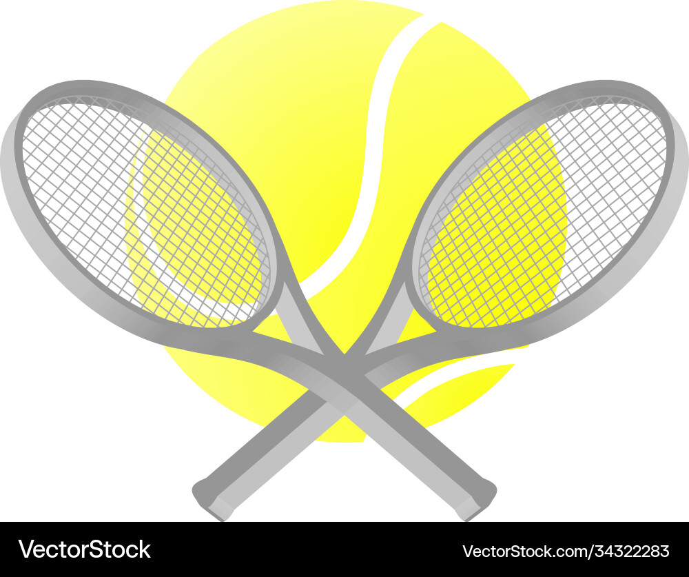 Tennis rackets and ball Royalty Free Vector Image