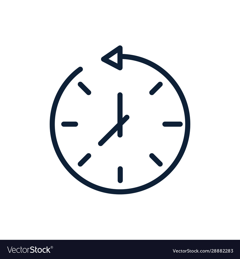 Time clock arrow linear design Royalty Free Vector Image