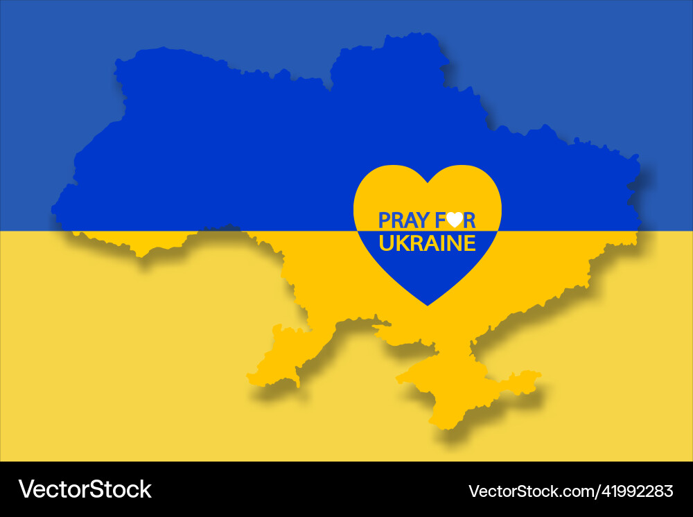 Ukraine map of the flag Royalty Free Vector Image