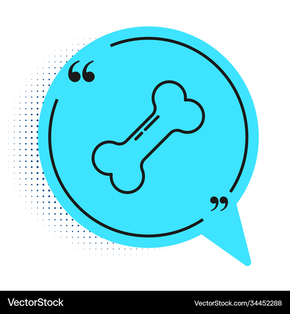 Black line dog bone icon isolated on white Vector Image