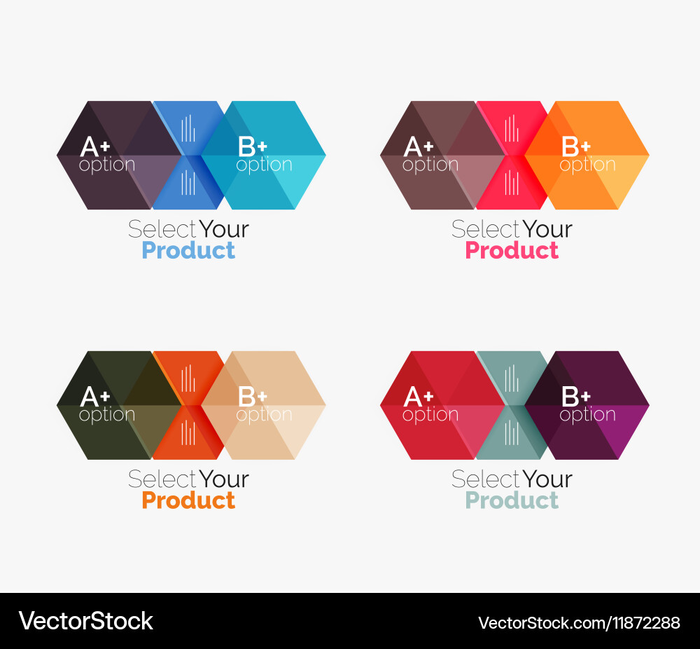 Business geometric layouts with option text Vector Image