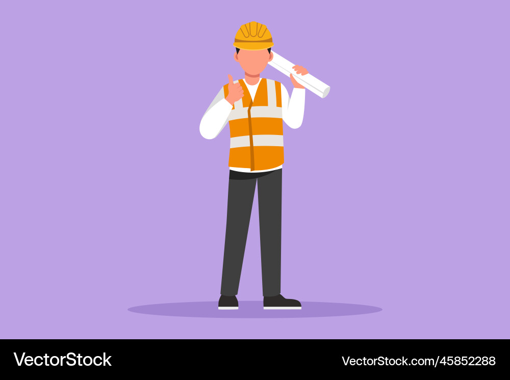 Cartoon flat style drawing male architect Vector Image
