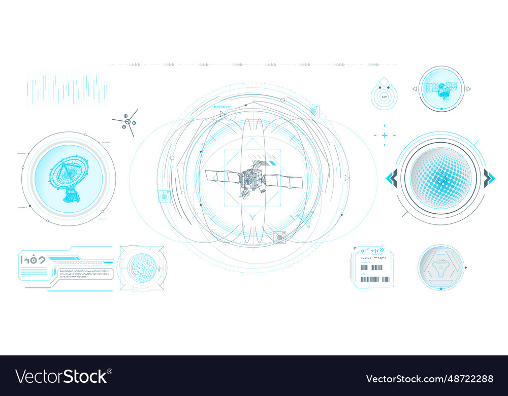 Data elements for sci-fi interface Royalty Free Vector Image