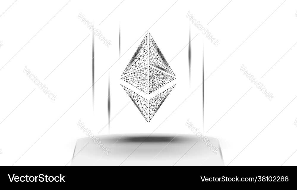 Ethereum eth cryptocurrency token symbol coin Vector Image