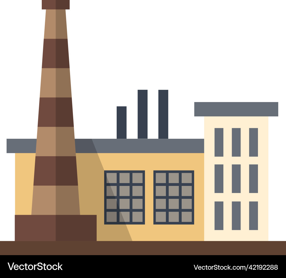 Factory building manufacture industry flat Vector Image