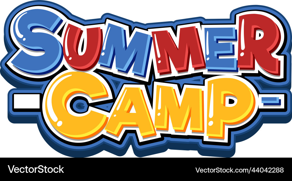 Font design for word summer camp Royalty Free Vector Image