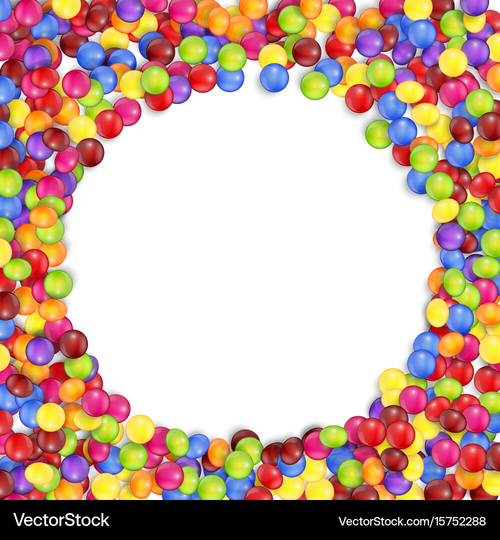 Frame of circle colored candies Royalty Free Vector Image