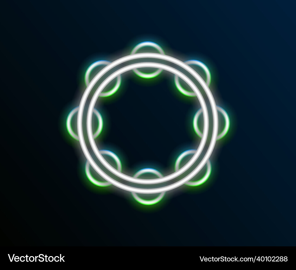 Glowing neon line musical instrument percussion Vector Image