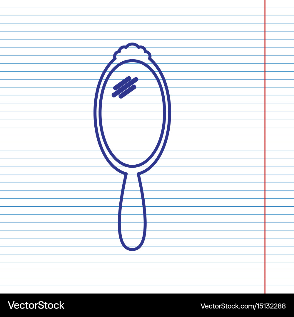 Hand mirror sign navy line icon Royalty Free Vector Image