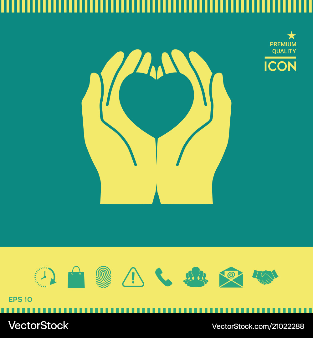 Hands holding heart - protection symbol Royalty Free Vector