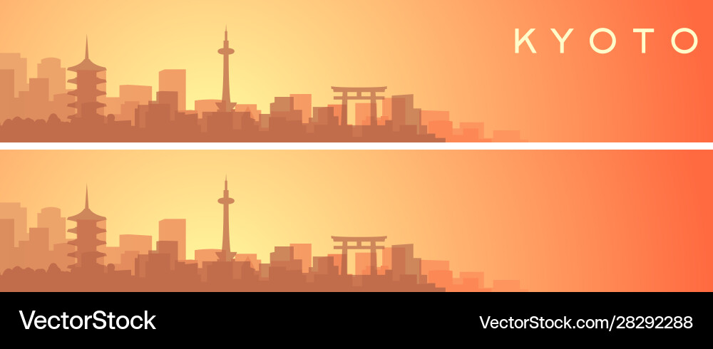 Kyoto beautiful skyline scenery banner Royalty Free Vector