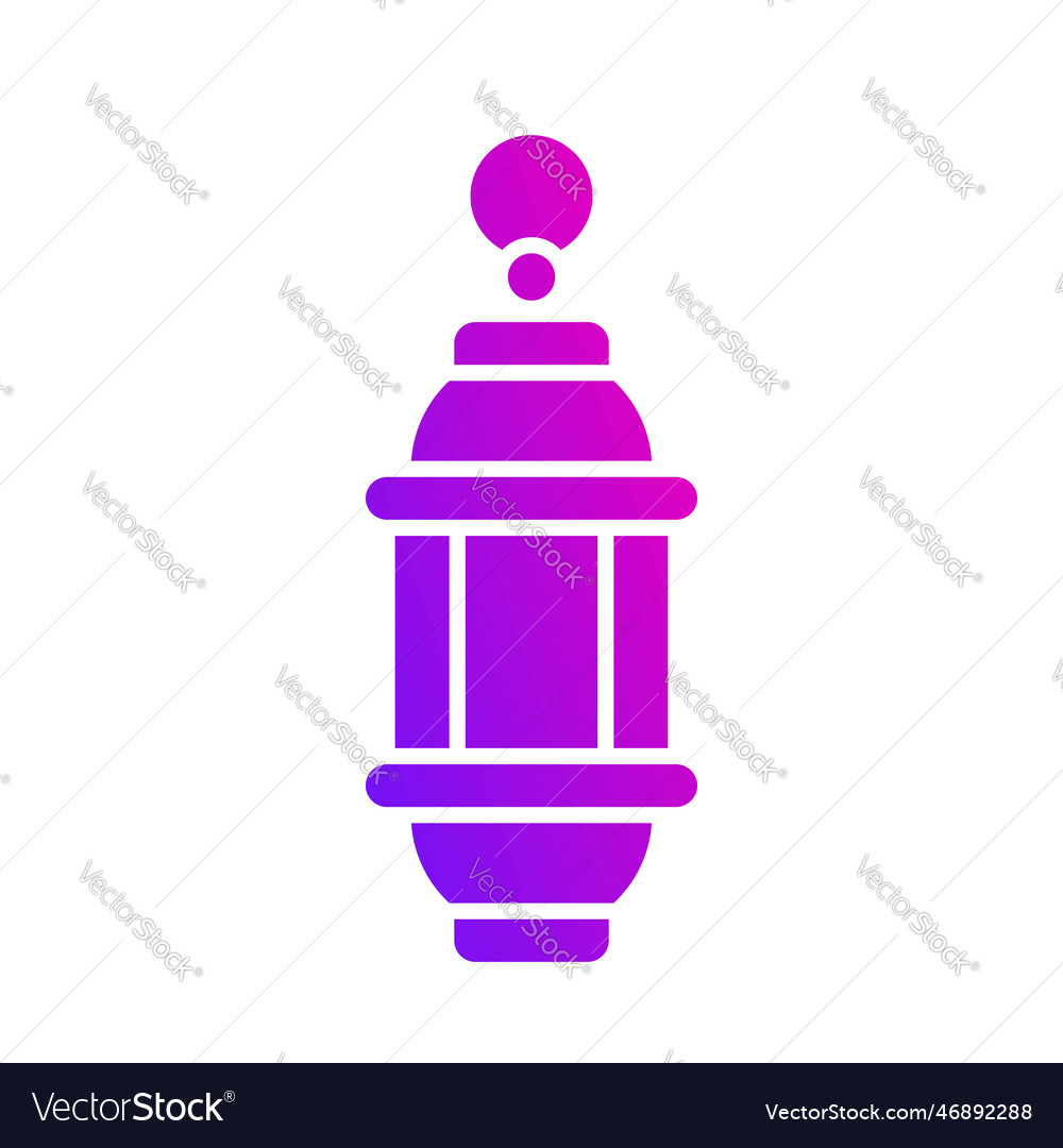 Lantern gradient icon button Royalty Free Vector Image