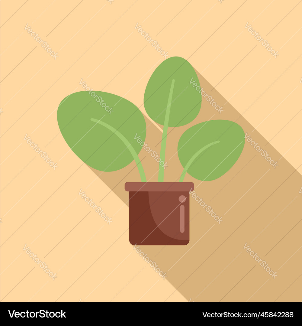 Office plant icon flat indoor pot Royalty Free Vector Image