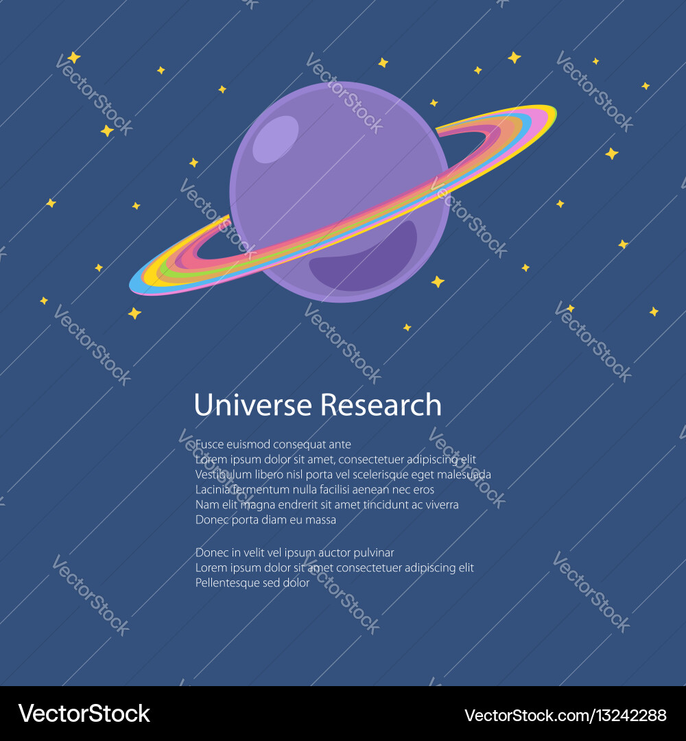 Planet saturn isolated and text Royalty Free Vector Image