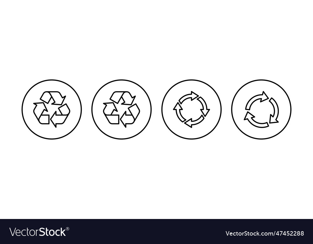 Recycle icon set recycling Royalty Free Vector Image