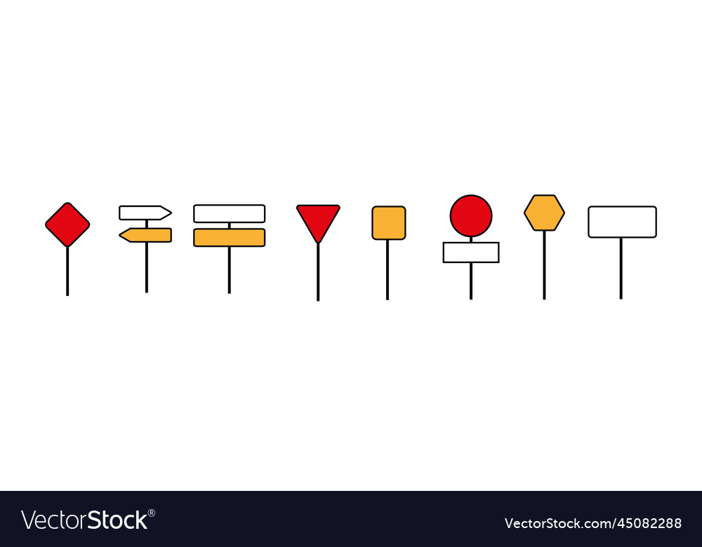 Road sign set blank template Royalty Free Vector Image