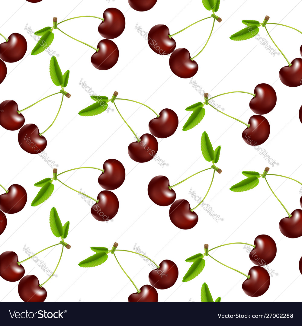 Seamless cherries pattern Royalty Free Vector Image