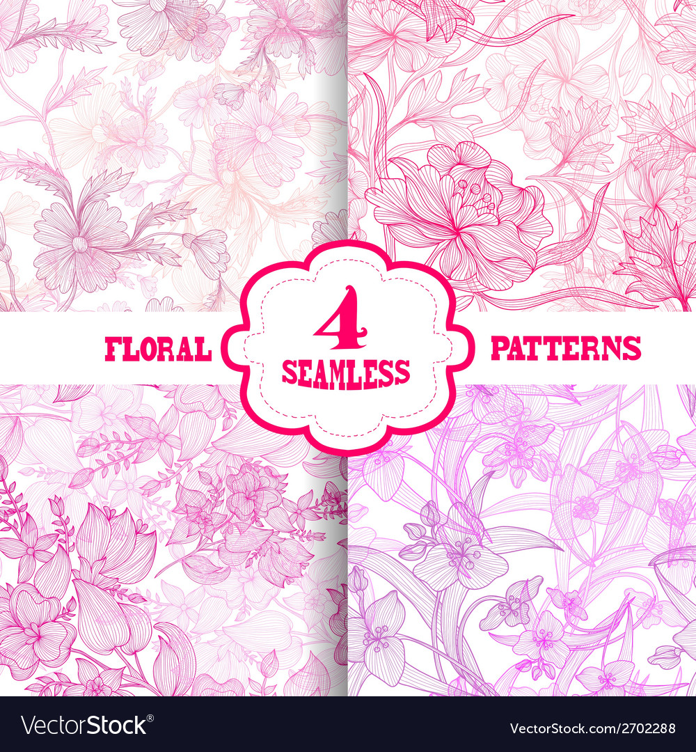 Seamless patterns set Royalty Free Vector Image