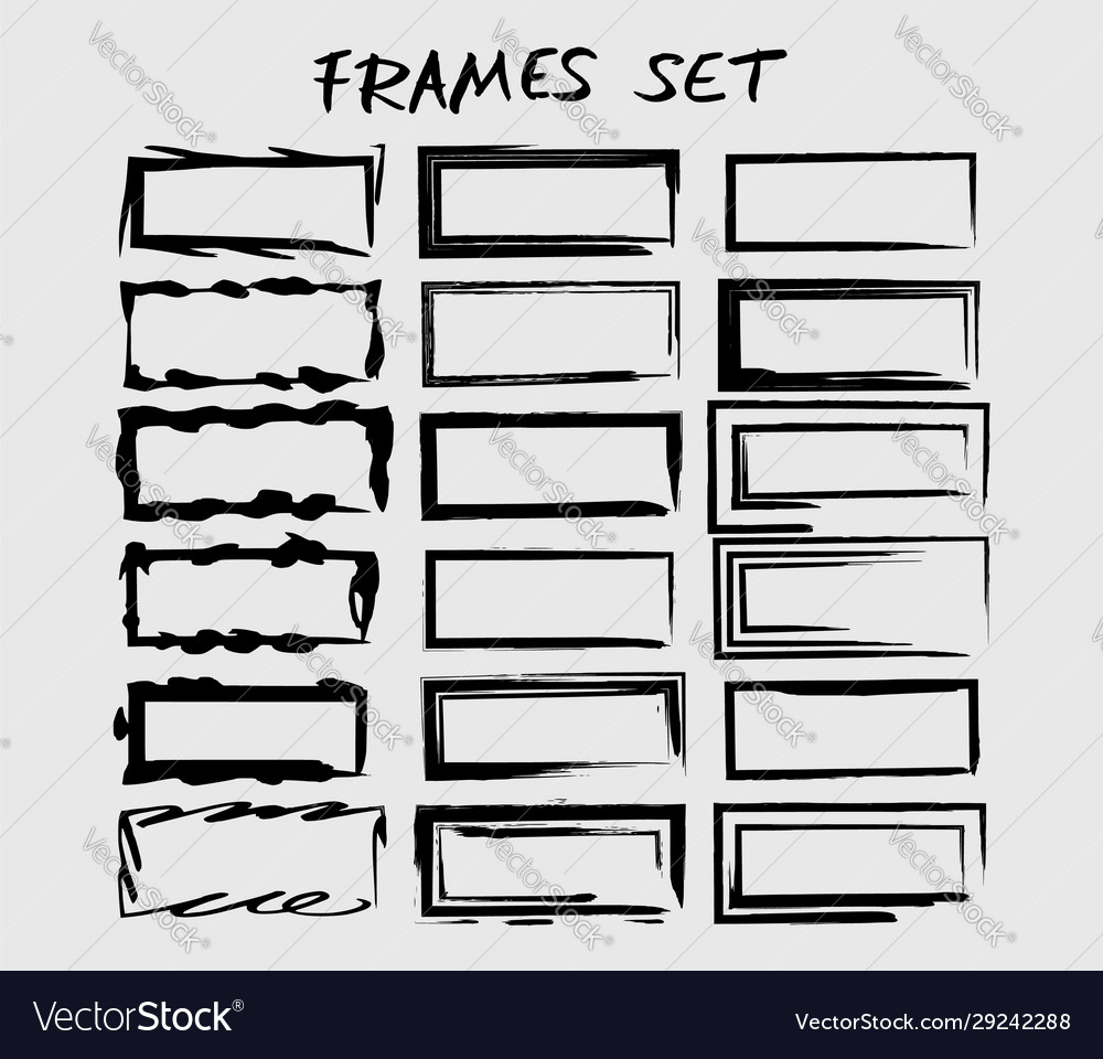 Set black frames empty borders signs Royalty Free Vector