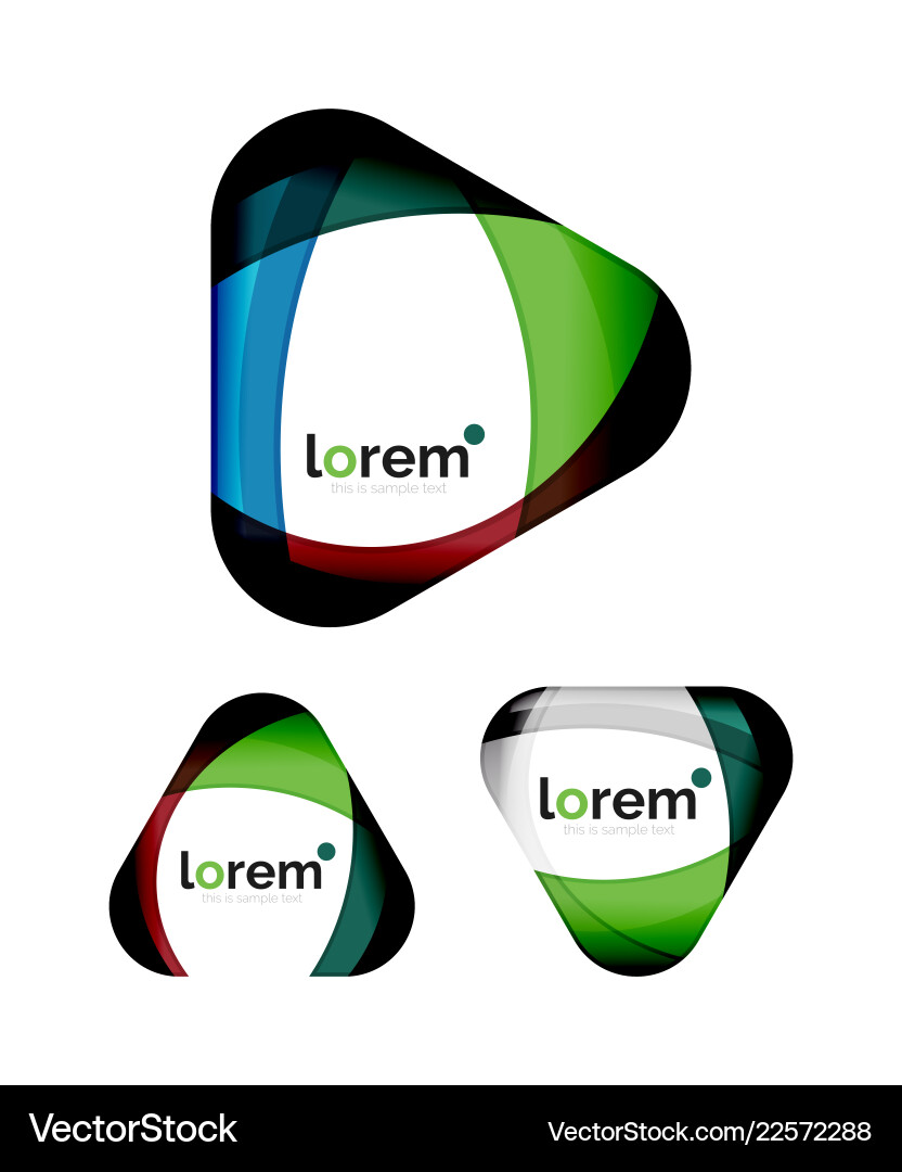 Set of geometric shape convergence logo design Vector Image